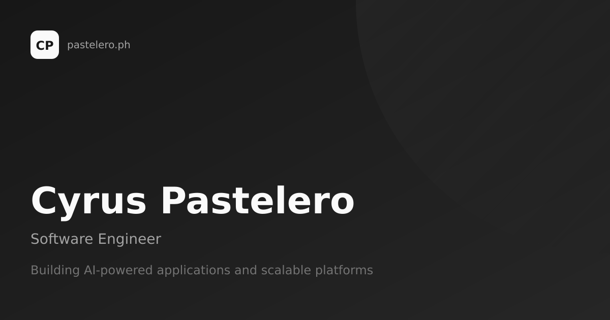 Cyrus Pastelero — Software Engineer